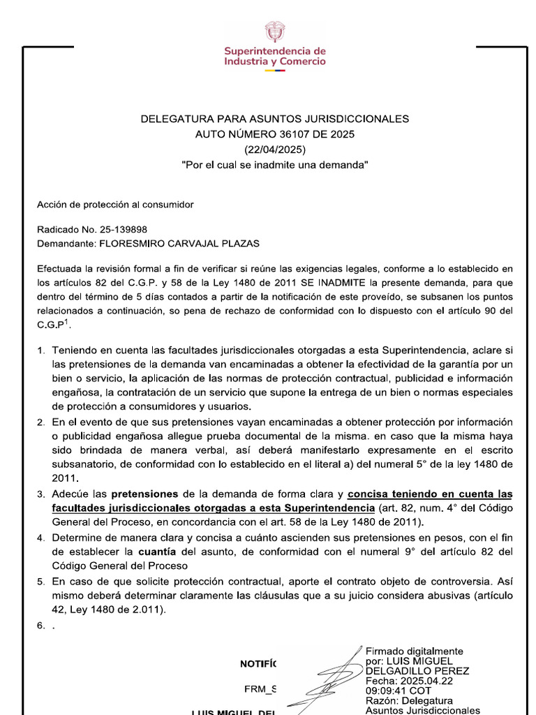 Memorial Subsanacion Entr Final | PDF | Los consumidores | Protección al Consumidor