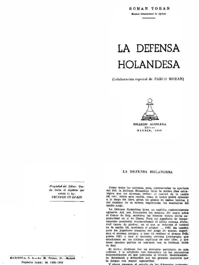 Roman Toran - La Defensa Holandesa | PDF