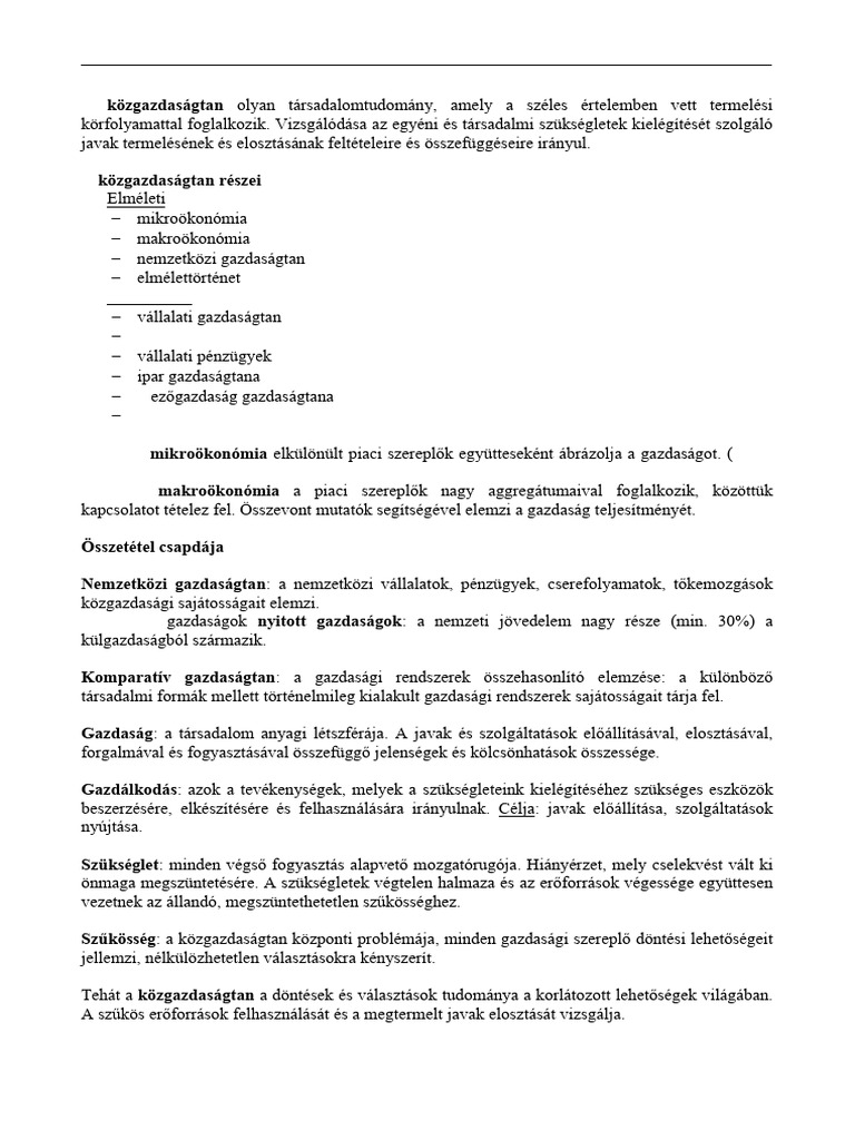 Alapfogalmak - Mikro10 | PDF