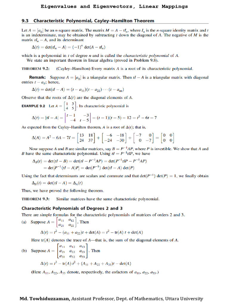 Eigenvalues and Eigenvectors, Linear Mappings | PDF | Eigenvalues And Eigenvectors | Matrix ...