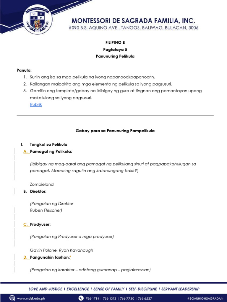 Suring Pelikula (Template) | PDF