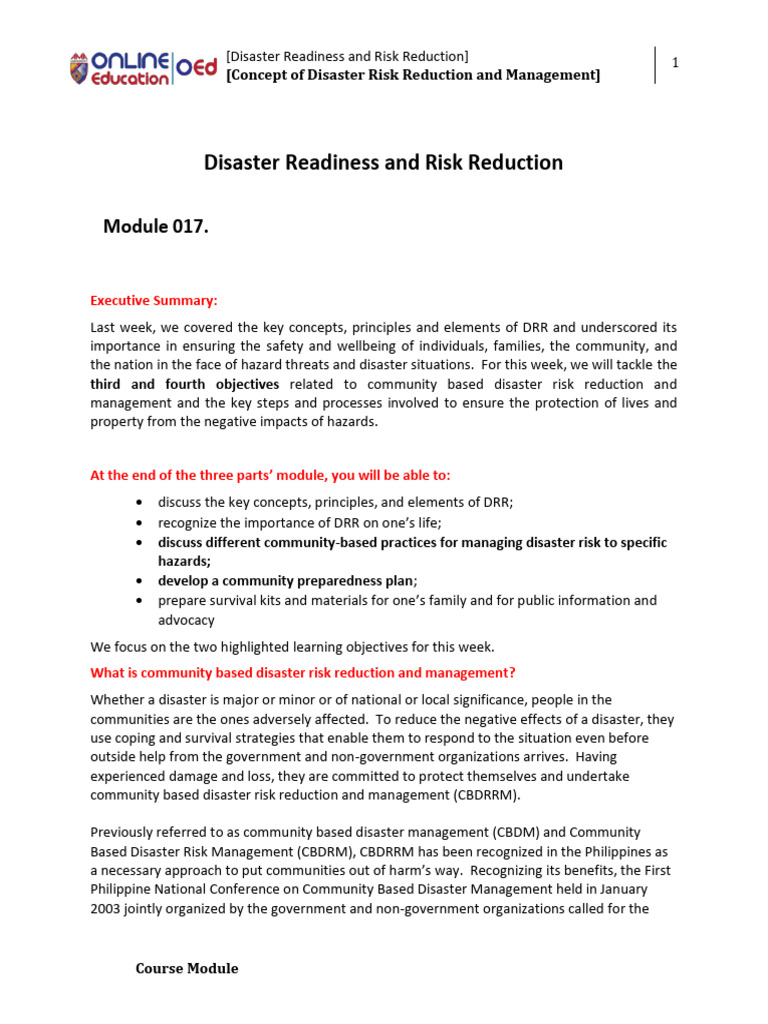 Community-Based Disaster Risk Management | PDF | Emergency Evacuation ...