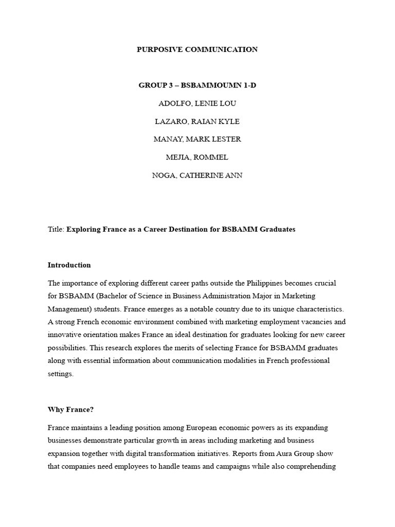 Purposive Communication Group 3 Research Paper | PDF | Communication ...