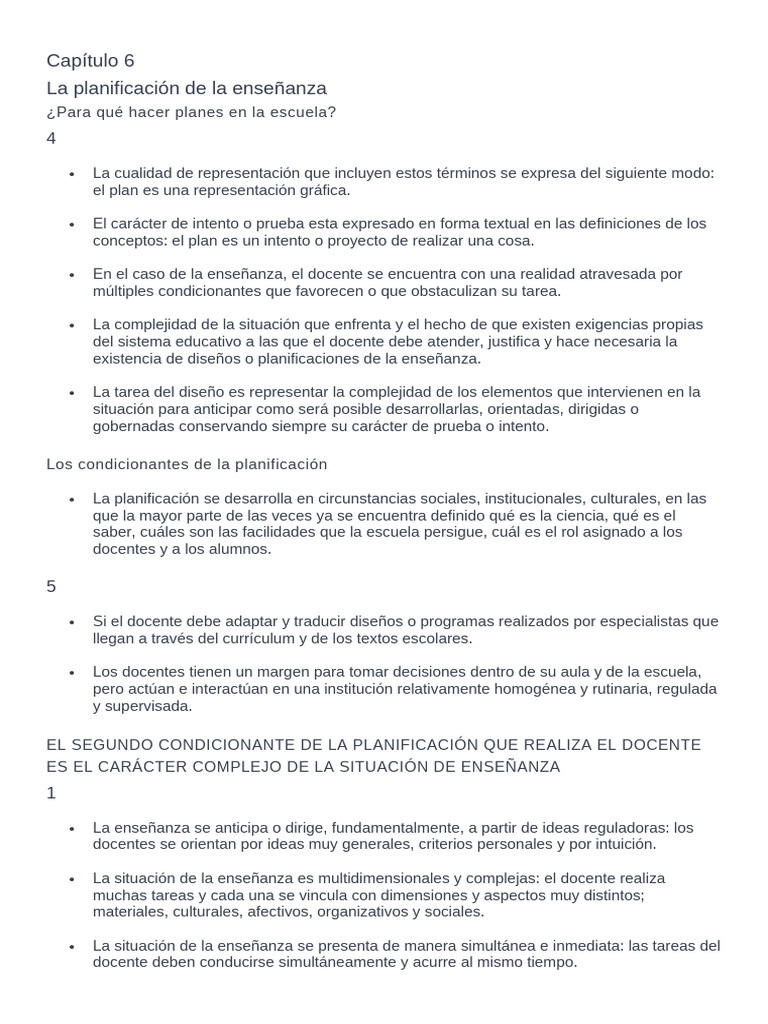 Abc Docente Cap 6 Resumen | PDF | Enseñando | Planificación