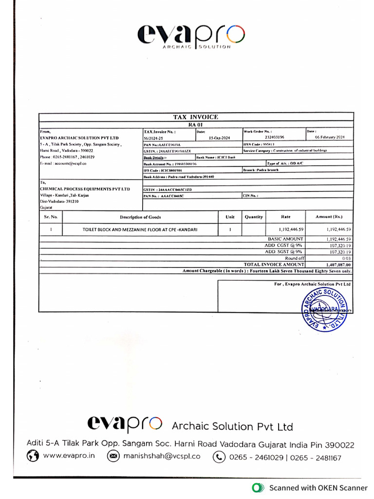56 - Tax - Inv For Toilet Block at Cpe | PDF