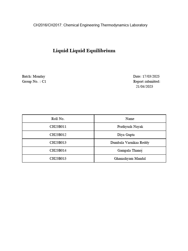 Liquid Liquid Equilibrium | PDF | Phase (Matter) | Liquids