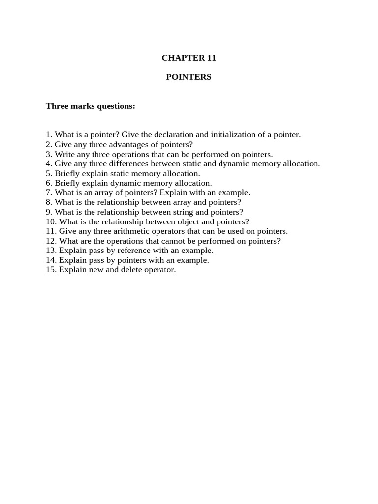 Pointers Assignment Pdf