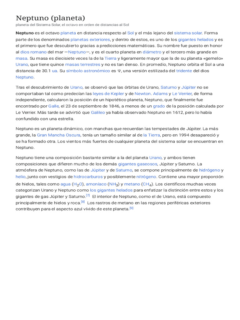Neptuno | PDF | Neptuno | Atmósfera