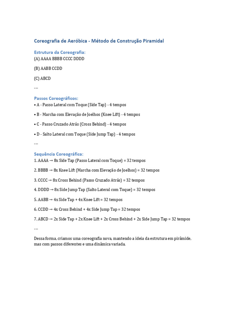 Coreografia Aerobica | PDF
