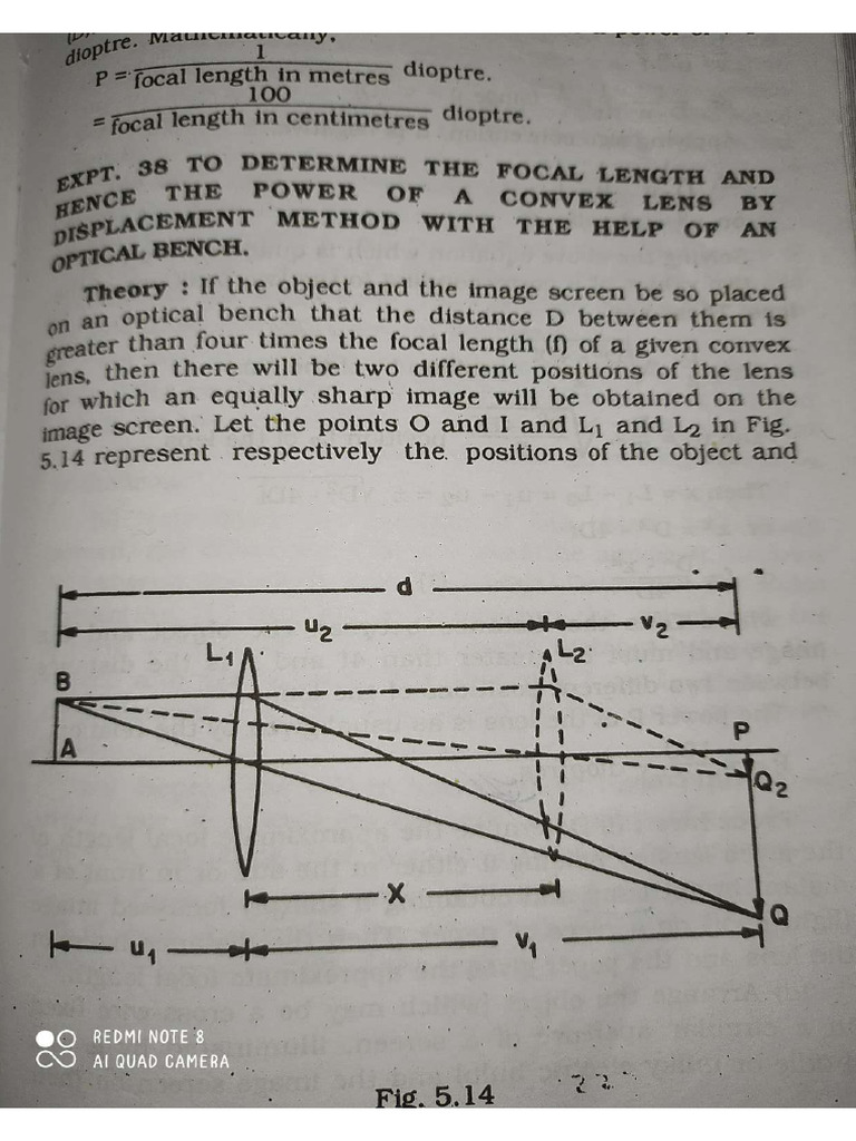 Ex-1. Focal Length of Convex Lens (PDF Sheet) | PDF