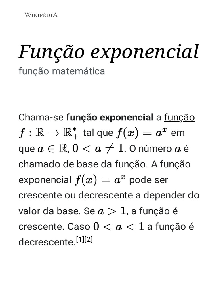 Definição e Propriedades da Função Exponencial | PDF | Função ...
