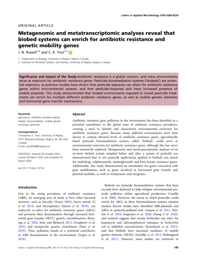 Letters Applied Microbiology - 2022 - Russell - Metagenomic and Metatranscriptomic Analyses ...