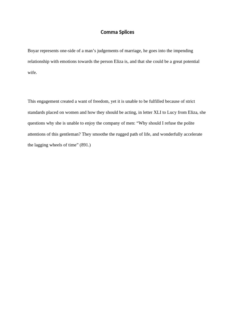 Comma Splices | PDF