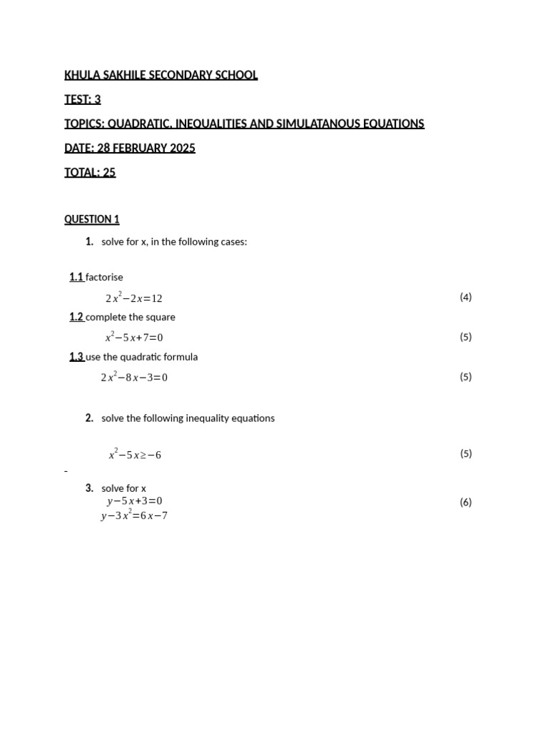 Grade 11 Test 3 | PDF