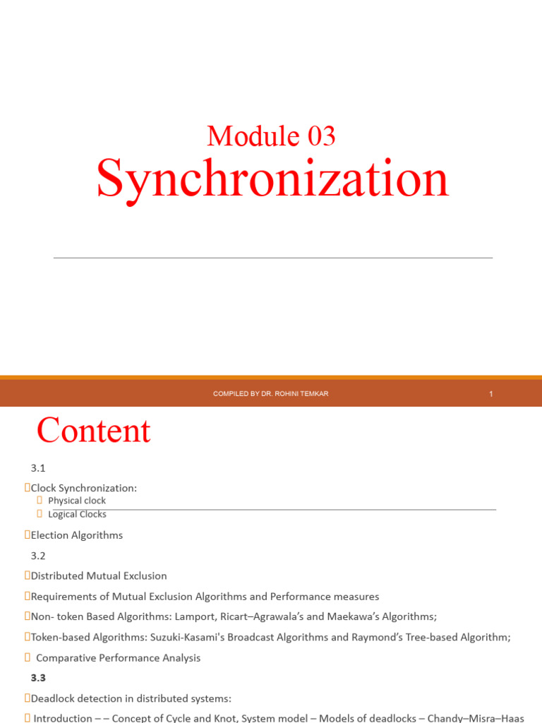 CH 03 Synchronization | PDF | Clock | Timer