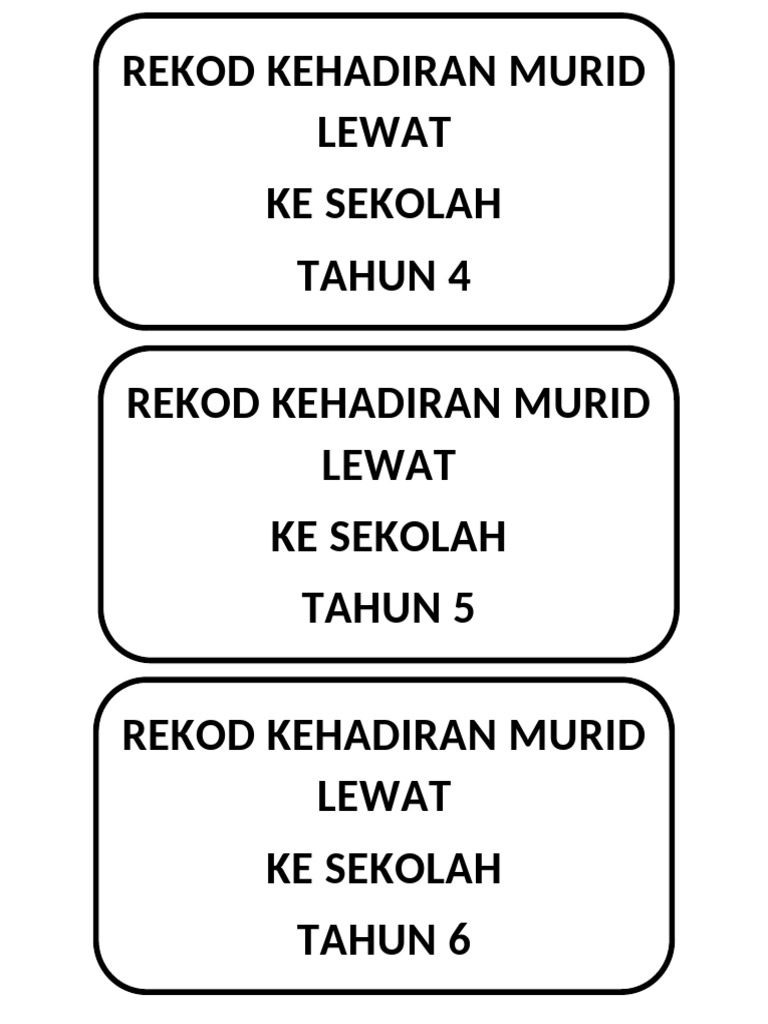 REKOD KEHADIRAN | PDF