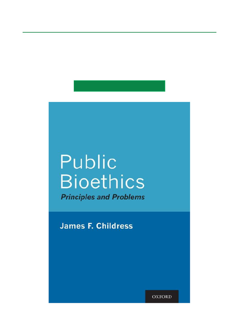 Public Bioethics Principles and Problems New Edition PDF | PDF ...
