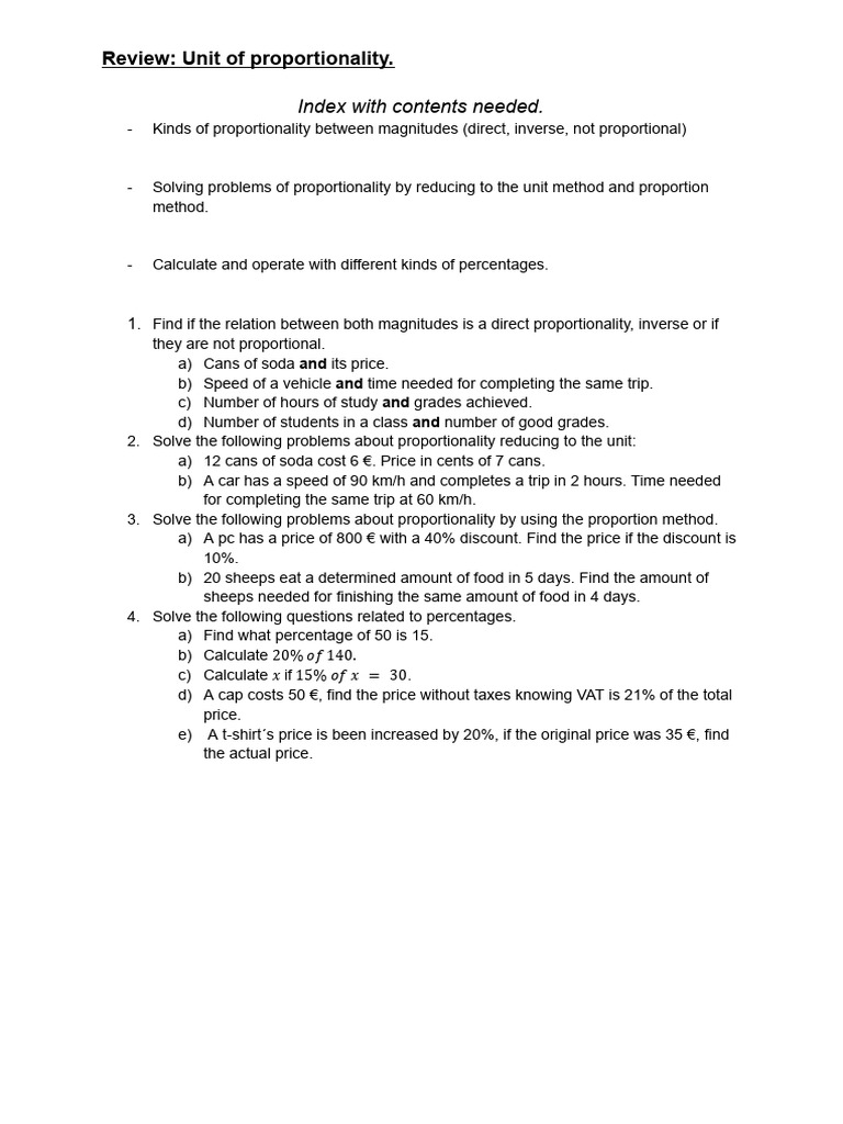 Review Proportionality | PDF