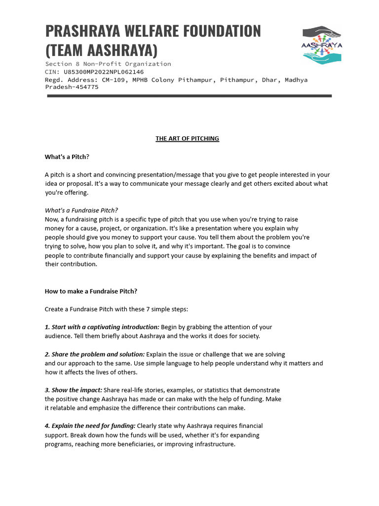 Reference pitches | PDF | Nonprofit Organization