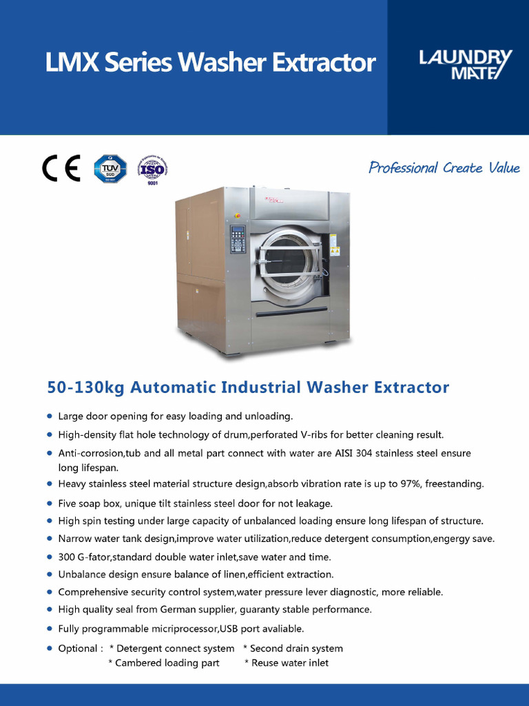 High-Performance Industrial Washer Extractor | PDF | Washing Machine ...