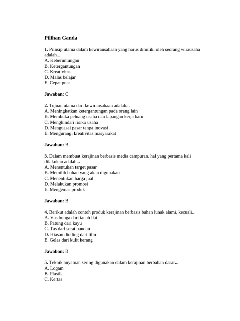 Pilihan Ganda | PDF