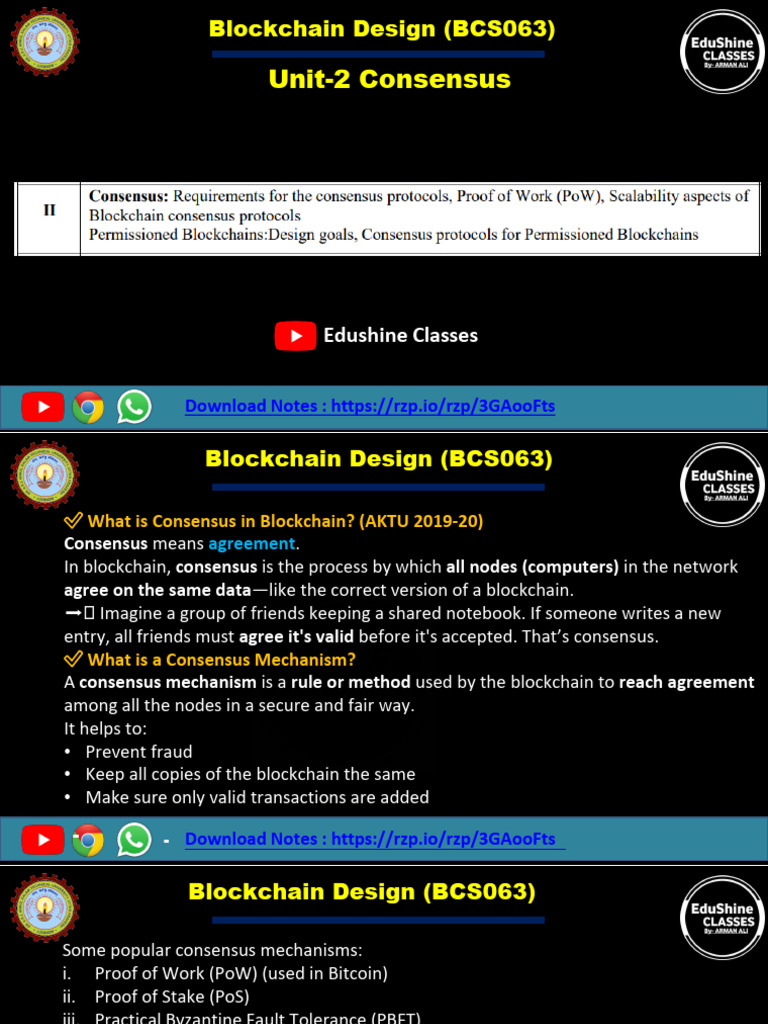 Blockchain Architecture Design Unit 2 Easy Notes | PDF | Bitcoin ...