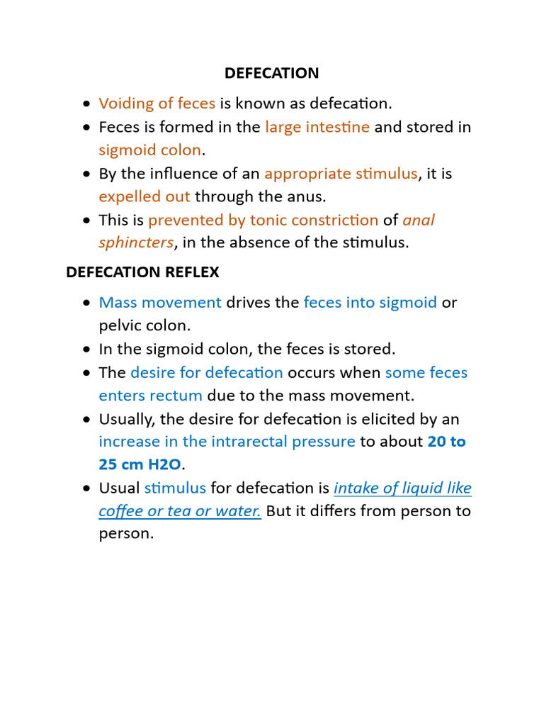 Defecation Reflex | PDF | Rectum | Diarrhea