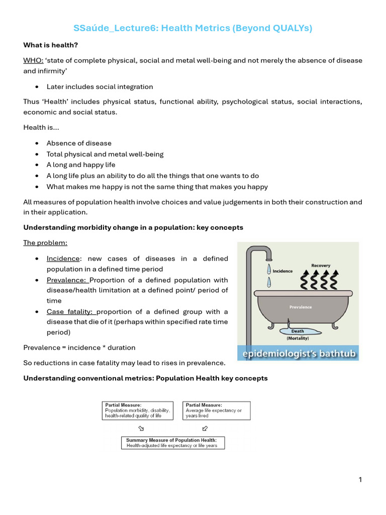 Health Metrics: Beyond QUALYs Explained | PDF | Mortality Rate ...