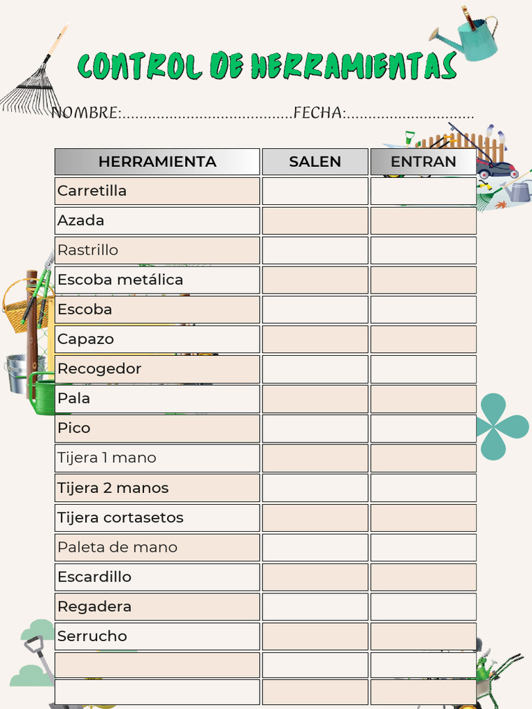 Control de Herramientas | PDF