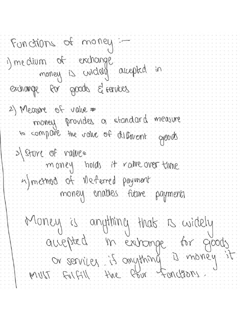 Functions of Money Economics | PDF