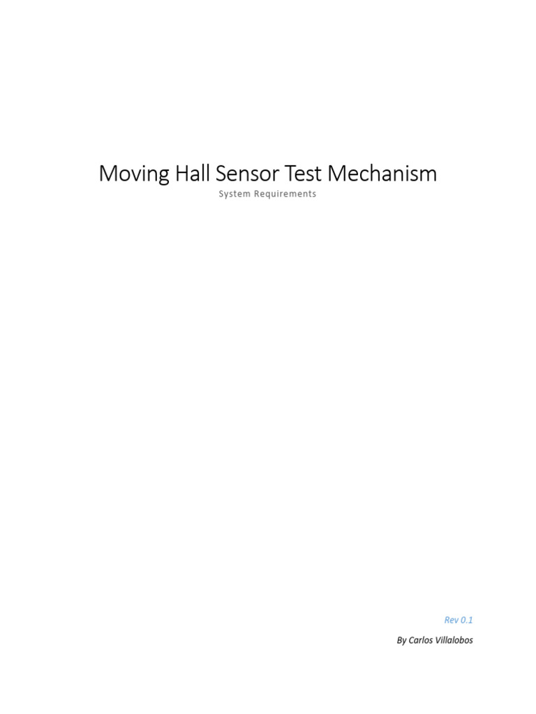Hall Sensor Test Mechanism Specs | PDF | Actuator | Force
