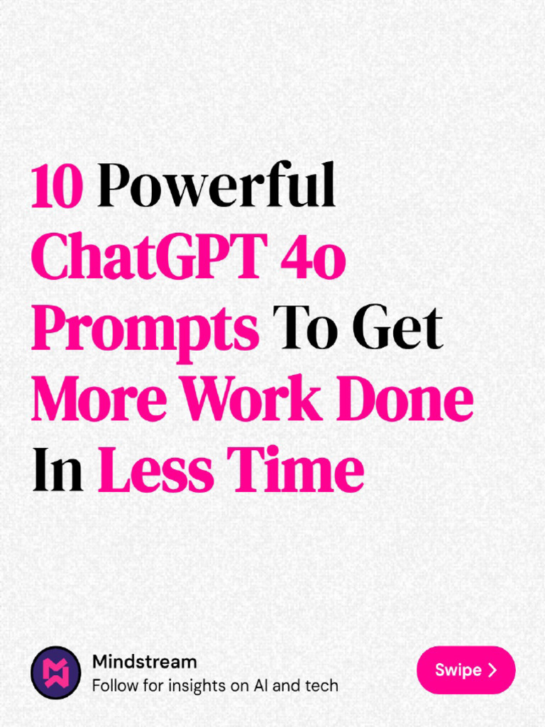 Powerful ChatGPT 4o Prompts | PDF