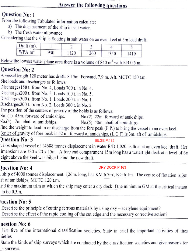 Stability & Construction EXAMS | PDF