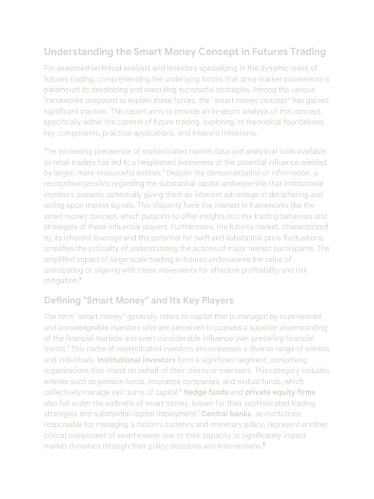 Smart Money Concepts in Futures Trading | PDF | Market Trend | Futures ...
