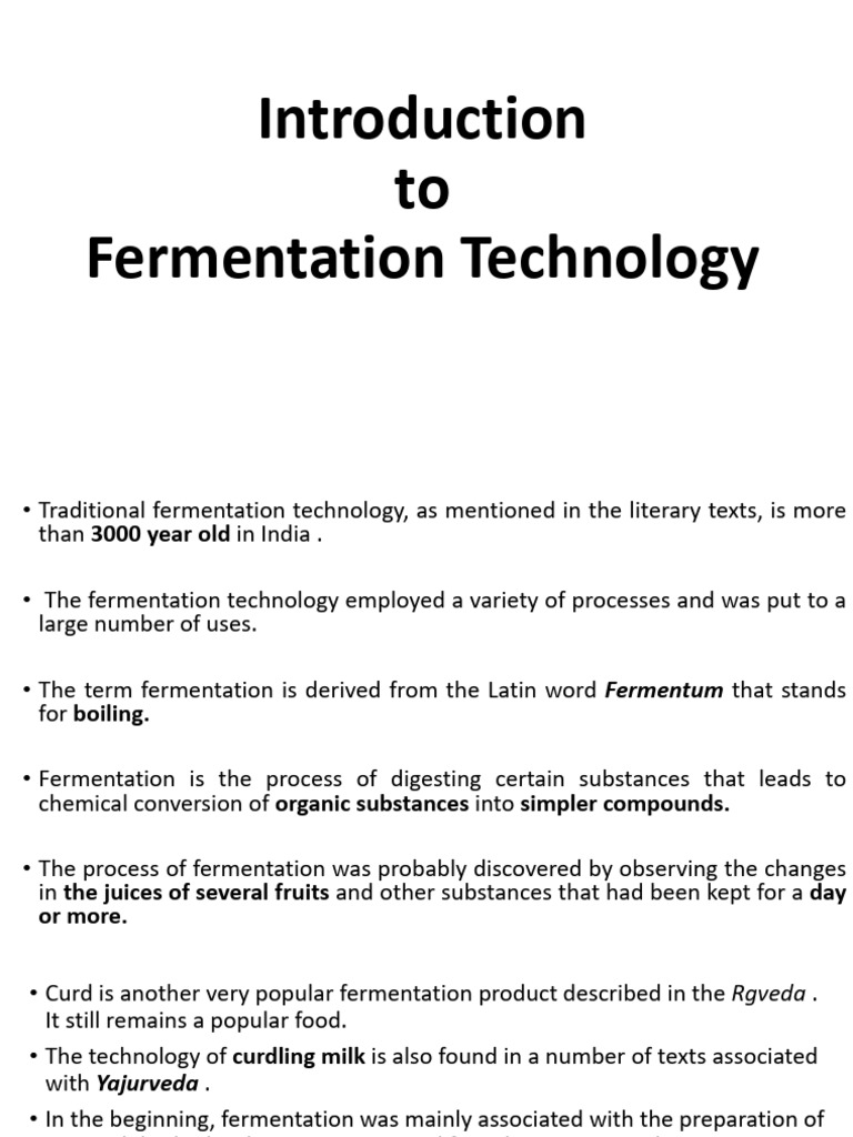 Overview of Fermentation Technology | PDF | Fermentation
