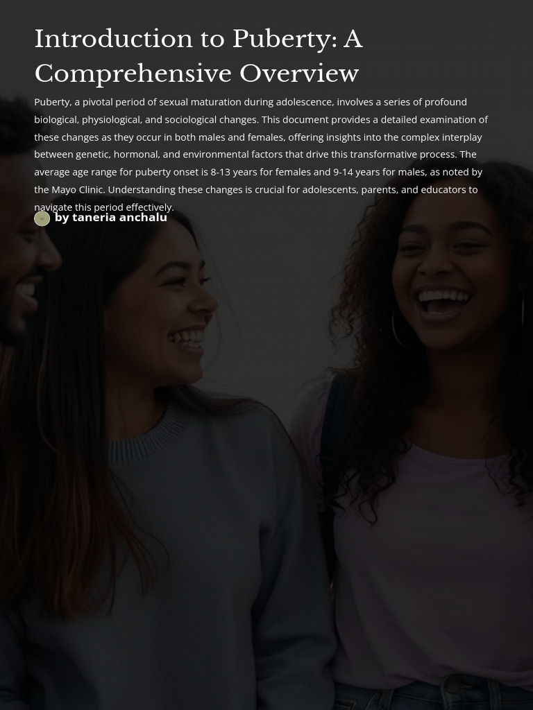 Understanding Puberty: Key Changes Explained | PDF | Puberty | Adolescence