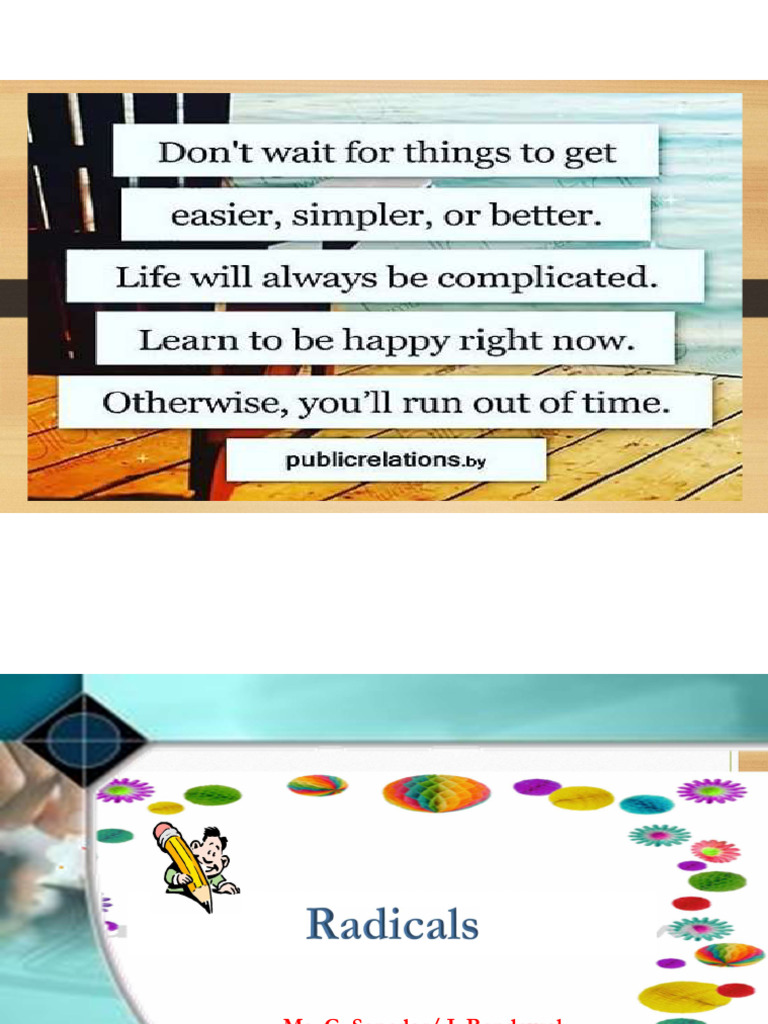 Lesson 3 Simplifying Radicals | PDF | Exponentiation | Mathematical ...