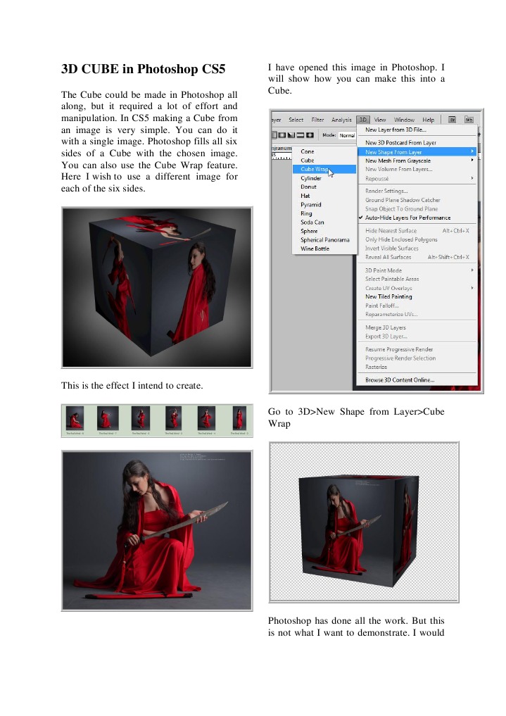 Create a 3D Cube in Photoshop CS5 | PDF | Adobe Photoshop | Art Media