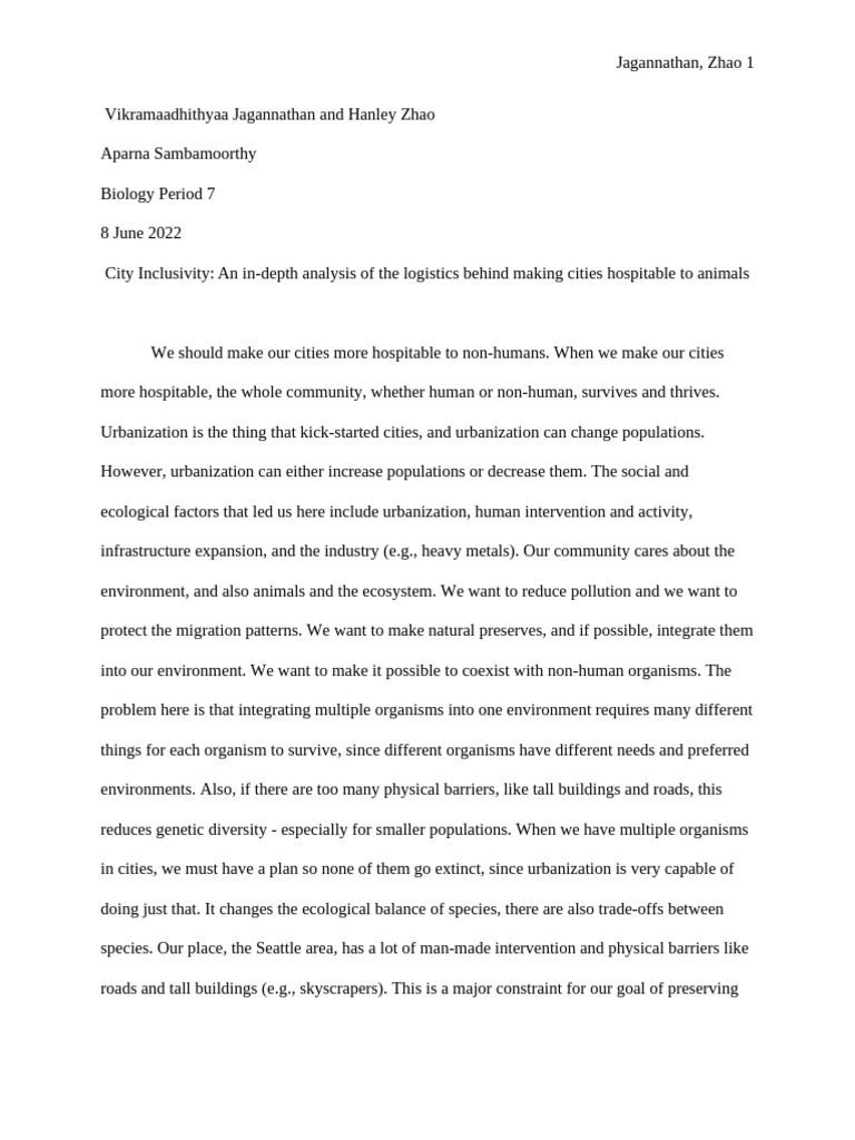 Urbanization 2 Biology - 6 - 8 - 22 | PDF | Urbanization | Natural ...