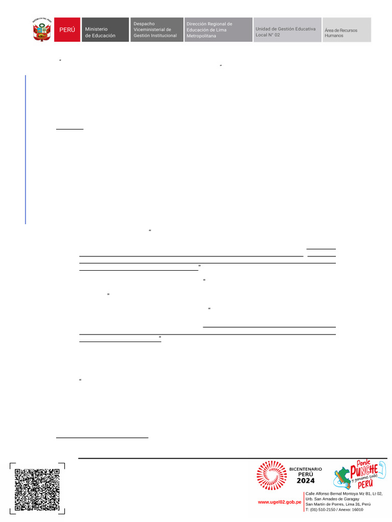 Oficio Multiple 00010 2024 Minedu Vmgi Drelm Ugel02 Dir Arh | PDF ...