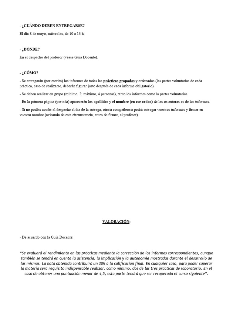 InformaciÃ N Prã¡cticas de Laboratorio | PDF