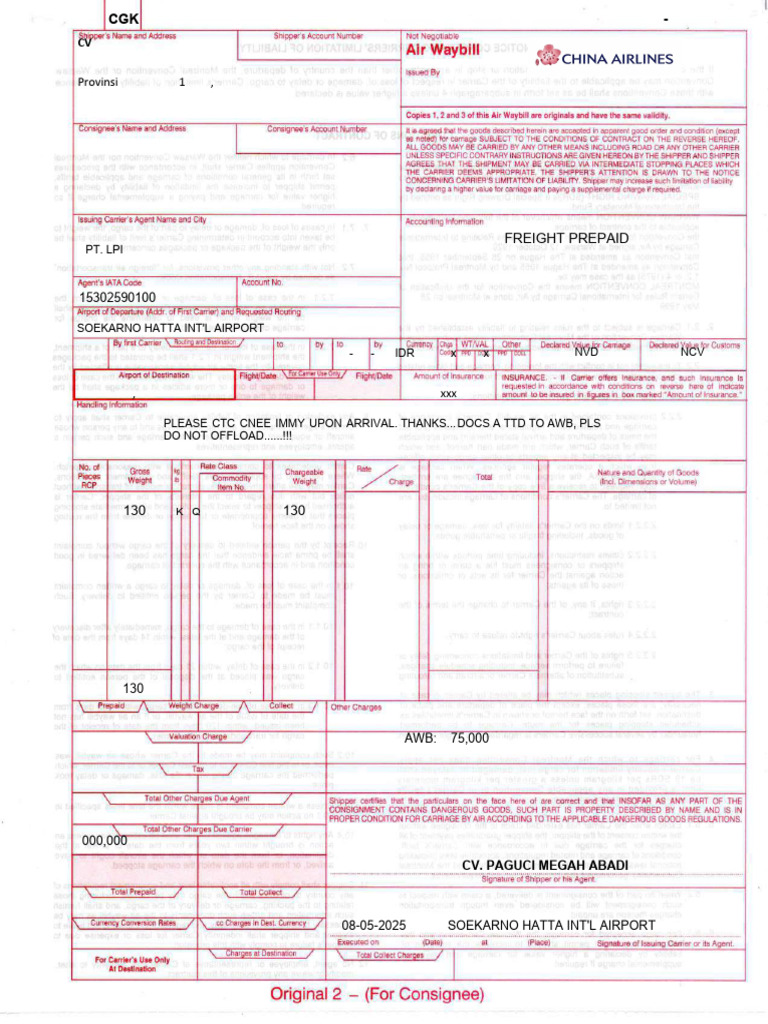 8 Mei 25 DRAFT MAWB_8c_CI | PDF