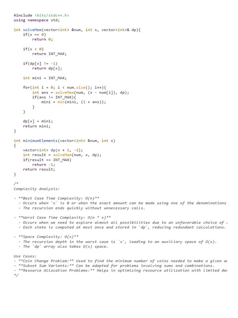 Minimum Coin - SOLVE | PDF