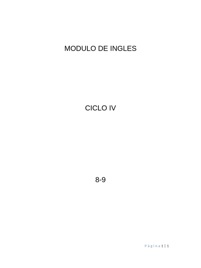 Modulo de Ingles Ciclo 4 | PDF | Lingüística
