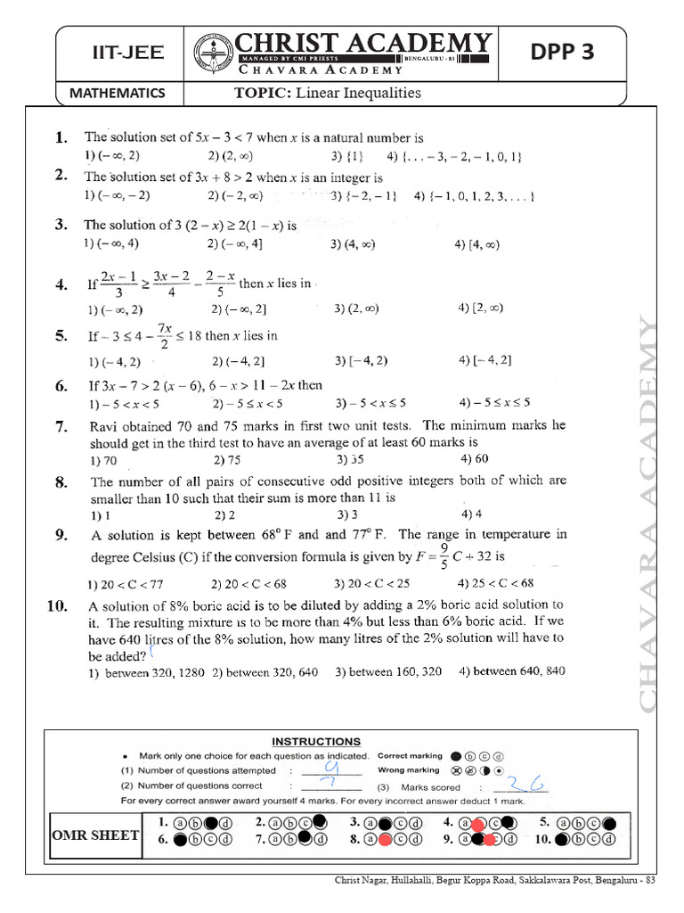 3 Linear Inequalities - Solved | PDF