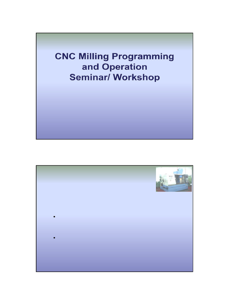 CNC Milling Programming and Operations | PDF | Numerical Control | Machining