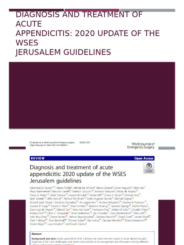WSES_Acute_Appendicitis_Guidelines_Presentation | PDF