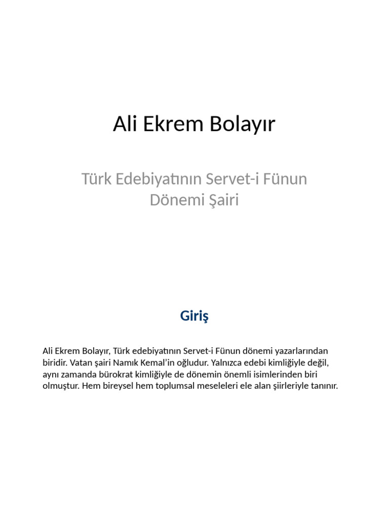 Ali Ekrem Bolayir Metinli Sunum | PDF