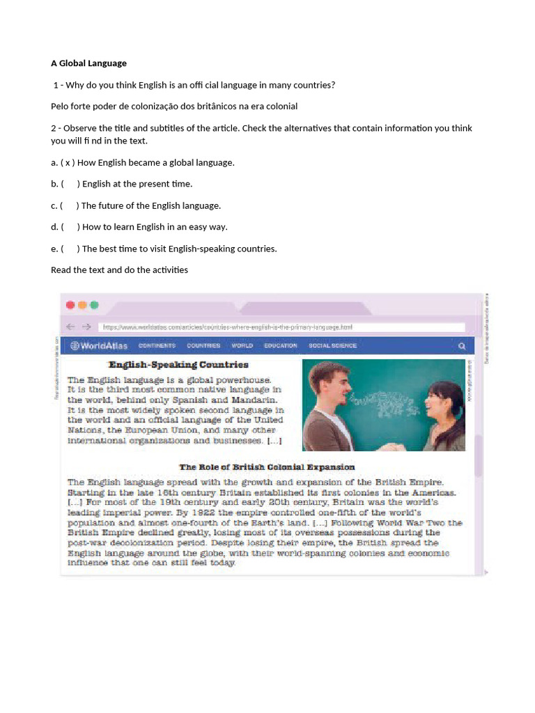 A Global Language | PDF
