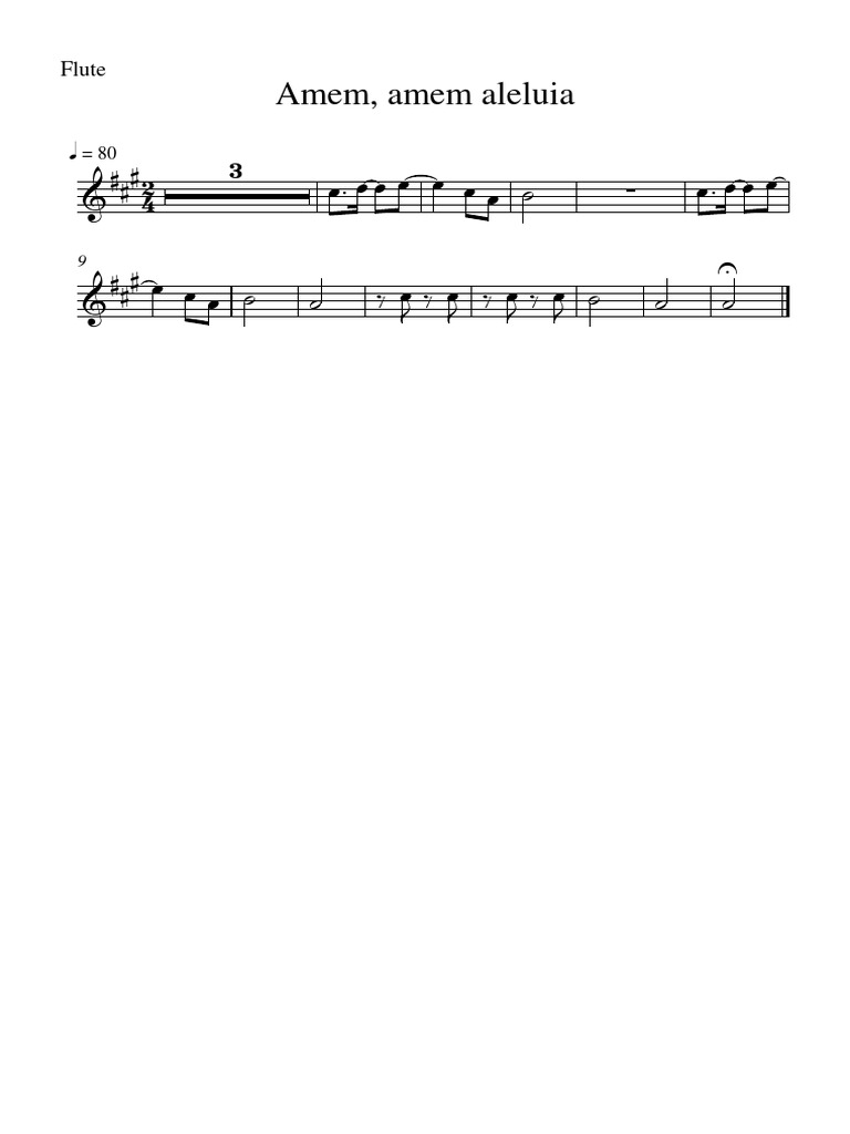 Amem Amem Aleuia Flute | PDF